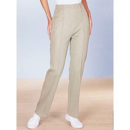 Wellnesshose, Damen, Gr. 44, Normalgr&ouml;&szlig;en, beige (sand), 80% Polyacryl, 20% Baumwolle, unifarben, lang, Hosen Wellnesshose