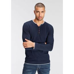 Longsleeve AJC, Herren, Gr. XS (44/46), blau (marine), Jersey, Obermaterial: 60% Baumwolle, 40% Polyester, unifarben, schmal, Rundhals, Shirts Longsleeve, Langarm, schmal geschnitten, Rundhalsausschnitt, Topseller