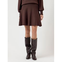 Minirock Y.A.S "YASFONNY HW KNIT SKIRT S. NOOS", Damen, Gr. XS (34), braun (chocolate braun), Strick, Obermaterial: 72% Viskose, 28% Polyester, unifarben, regular fit kurz, R&ouml;cke Minirock