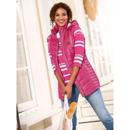 Longweste Casual Looks, Damen, Gr. 40, pink (fuchsia), 100% Polyester, Wattierung:100% Polyester, unifarben, Westen Longweste