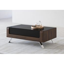Couchtisch Home Affaire "Kasai", braun (wallnut columbia, schwarz), B:110cm T:65cm, Tische, Couchtisch, (110 x 65 cm)