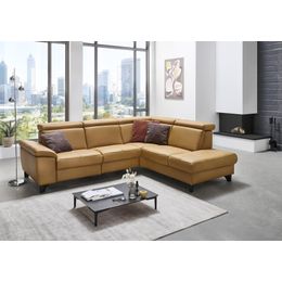 Ecksofa DIE PLANBAR "PN-EM23166 L-Form", gelb (kurkuma), B:261cm H:80cm T:235cm, Sofas, Ecksofa, optional mit Kopfteilverstellung und Stauraum