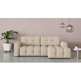 Ecksofa OTTO HOME "Manilla, wahlweise mit Bettfunktion, B/T/H 265/170/91 cm", grau (taupe), B:265cm H:91cm T:170cm, 100% Polyester, Sofas, Ecksofa, L-Form mit Recamiere rechts/links bestellbar, Wellenunterfederung