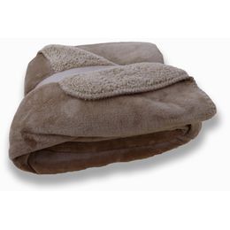 Wohndecke WIRTH "HARI", braun (cognac), B:150cm L:200cm, Polyester, Wohndecken, Wohndecke, Nerzfelldecke