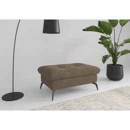 Sit & More Polsterhocker SIT & MORE "Amica", braun (hellbraun), B:102cm H:47cm T:69cm, 100% Polyester, Hocker, Polsterhocker, mit Stauraum
