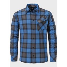 Sch&ouml;ffel Outdoorhemd SCH&Ouml;FFEL "Hiking Shirt Style Poplar MNS", Herren, Gr. 54, Normalgr&ouml;&szlig;en, blau (8655, blau), Oberstoff: 60% Baumwolle, 40% Polyester, V-Ausschnitt, Hemden Outdoorhemd
