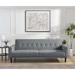 3-Sitzer DOREL HOME "Avon", grau, B:213cm H:81cm T:86cm, 100% Polyester, Sofas, 3-Sitzer, Schlafsofa 213cm, Bettfunktion (110/190cm), trendiger Cord o. Webstoff