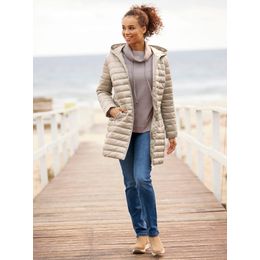 Steppjacke Heine, Damen, Gr. 34, beige (sesam, elfenbein), 55% Polyester, 45% Polyamid, Wattierung:100% Polyester, unifarben, Jacken Steppjacke