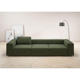 3,5-Sitzer Home Affaire "Watertown, modernes Big-Sofa XXL, 336 cm Breite, auch in Feincord", gr&uuml;n (oliv), B:336cm H:68cm T:118cm, 100% Polyester, Sofas, 3 5-Sitzer, Riesiges Designersofa mit viel Platz & weichen Bez&uuml;gen in Trendfarben