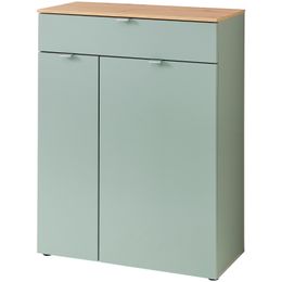 Schuhschrank Innostyle "Bari Schuhschrank mit Schubkasten, BxHxT 78x103x38 cm", gr&uuml;n (schilfgr&uuml;n), B:78cm H:103cm T:40cm, Holzwerkstoff, MDF, Schr&auml;nke, Schuhschrank, 2 t&uuml;rig, 1 Sch&uuml;bkasten, 4 F&auml;cher, Softclose, ABS Kantenschutz