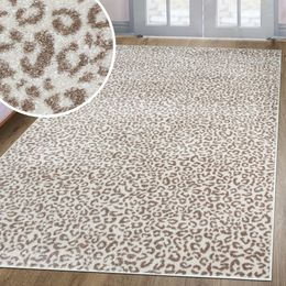 Teppich OTTO HOME "Fynna, Leoparden-Muster, Animalprint", creme, B:160cm H:9mm L:230cm, Kunstfaser, Teppiche, Teppich, besonders weicher Flor, Wohnzimmer, Schlafzimmer, Esszimmer, Leo