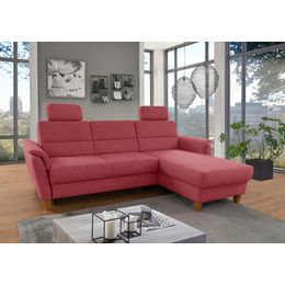 Ecksofa Home Affaire "Palmera L-Form, B: 244 cm - OTTO. Verl&auml;ssliche Qualit&auml;t.", lila (chianti), B:244cm H:89cm T:163cm, 100% Polyester;Struktur (100% Polyester);Luxus-Microfaser in Lederoptik (100% Polyester), Sofas, Ecksofa, optional Bettfunktion & Bettkasten, Federkern