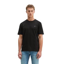 Marc O'Polo T-Shirt MARC O'POLO, Herren, Gr. L (52), schwarz, Jersey, Obermaterial: 100% Baumwolle, Basic, Rundhals, Shirts T-Shirt, Logo-T-Shirt aus Bio-Baumwolle