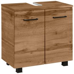 Waschbeckenunterschrank Welltime "Trento, verschiedene Ausf&uuml;hrungen und Farben", braun (wotaneiche), B:60cm H:54cm T:35cm, Holzwerkstoff, MDF, Schr&auml;nke, Waschbeckenunterschrank, Badm&ouml;bel, Breite 60cm, Badezimmerschrank Beckenunterschrank WBU