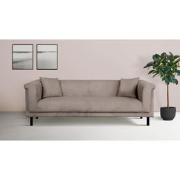 2-Sitzer Home Affaire "AGNIA B/T/H: 180/85/71 cm", grau (taupe), B:180cm H:71,5cm T:85cm, 100% Polyester, Sofas, 2-Sitzer, incl. Zierkissen, auch in Cord und Boucl&eacute;