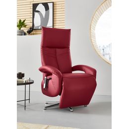Sit & More TV-Sessel SIT & MORE "Tycoon mit Kopfteilverstellung und 360 Drehfunktion", rot (feuerrot), B:74cm H:117cm T:85cm, Sessel, TV-Sessel, wahlweise manuell oder elektrischer Funktion, auch mit Akku (kabellos)