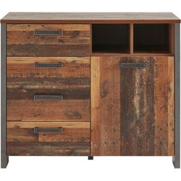 Kommode FORTE "Clif", braun (old wood vintage), B:106,7cm H:86,3cm T:41,6cm, Sideboards, Kommode, Breite 106 cm