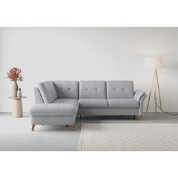 Sit & More Ecksofa SIT & MORE "G&ouml;teborg", silber, B:250cm H:90cm T:226cm, Sofas, Ecksofa, inkl. Sitztiefenverstellung, wahlweise mit Bettfunktion & Bettkasten