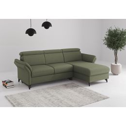 Sit & More Ecksofa SIT & MORE "Glendale, L-Form", olive, B:253cm H:84cm T:166cm, 95% Polyester, 5% Polyamid, Sofas, Ecksofa, inkl. Kopfteilverstellung, wahlweise mit Vorziehsitz und Bettkasten