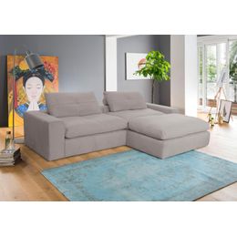 Ecksofa Alina "Sandy", grau (hellgrau eqe 29), B:296cm H:84cm T:180cm, Chenille (100% Polyester), Sofas, Ecksofa, mit losen Sitz- und R&uuml;ckenkissen