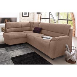 Sit & More Ecksofa SIT & MORE "Pandora L-Form", braun, B:251cm H:91cm T:176cm, Luxus-Microfaser ALTARA NUBUCK (100% Polyester);Luxus-Microfaser ALTARA NUBUCK (100% Polyester);Luxus-Microfaser (100% Polyester), Sofas, Ecksofa, wahlweise mit Bettfunktion und Bettkasten