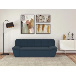 2-Sitzer DOMO collection "Splash, aktuelle Sitz- und R&uuml;ckensteppung, komfortabel", blau (dunkelblau), B:211cm H:76cm T:96cm, 100% Polyester, Sofas, 2-Sitzer, flache Armlehnen zum Entspannen