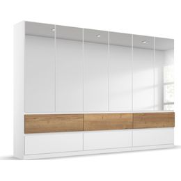 Dreht&uuml;renschrank Rauch "Winnipeg", wei&szlig;, B:271cm H:210cm T:56cm, Holzwerkstoff, Schr&auml;nke, Dreht&uuml;renschrank, grifflose Front, Schubk&auml;sten m. Griffmulde, auch mit Beleuchtung