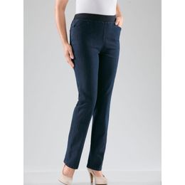 Stretch-Jeans Classic Basics, Damen, Gr. 38, Normalgr&ouml;&szlig;en, blau (dunkelblau), 84% Baumwolle, 15% Polyester, 1% Elasthan, unifarben, lang, Jeans Stretch-Jeans