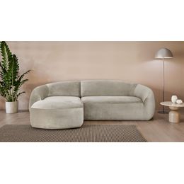 Ecksofa "YANI, L-Form, Designersofa, organische Form, Ma&szlig;e B/T/H: 255/170/81 cm", beige (dunkelbeige), B:255cm H:81cm T:170cm, 100% Polyester, LeGer Home by Lena Gercke, Sofas, Ecksofa, mit Wellenunterfederung, auch in Boucl&eacute;, Recamiere rechts/links