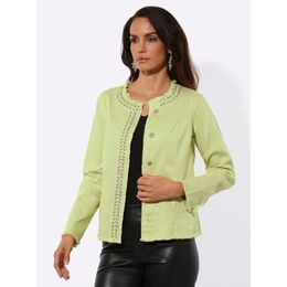 CR&Eacute;ATION L Jeansblazer CREATION L "Lyocell-Baumwoll-Mix-Blazer", Damen, Gr. 40, pistazie, 56% Baumwolle, 19% Polyester, 14% Lyocell, 10% Viskose, 1% Elasthan, Blazer Jeansblazer