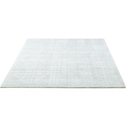 Teppich Sansibar "Tinnum Uni meliert", silber, B:190cm H:13mm L:290cm, Viskose, Teppiche, Teppich, meliert, 60% Wolle, handgearbeitet in aufwendiger Handloom-Technik