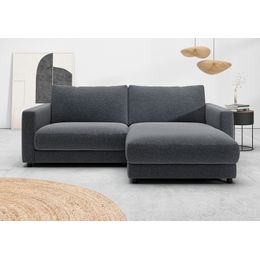 Ecksofa Home Affaire "Ecksofa Jiro, L-Form, gro&szlig;e Sitztiefe, Breite 226 cm", anthrazit, B:226cm H:85cm T:190cm, 100% Polyester, Sofas, Ecksofa, lose Sitz- & R&uuml;ckenkissen, weicher Polsteraufbau, komfortabel & modern
