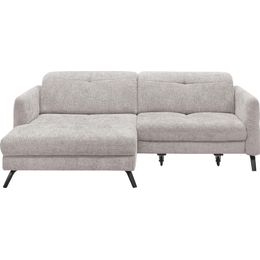 Ecksofa "SO 4400 V", beige (cream), B:259cm H:84cm T:167cm, 100% Polyester, SET ONE BY Musterring, Sofas, Ecksofa, wahlweise mit motorischer Bettfunktion & Kopfverstellung, Fu&szlig; schwarz