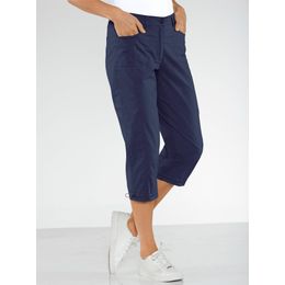 Caprihose Casual Looks, Damen, Gr. 52, Normalgr&ouml;&szlig;en, blau (nachtblau), 98% Baumwolle, 2% Elasthan, unifarben, 3/4-L&auml;nge, Hosen Caprihose