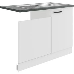 Sp&uuml;lenschrank Optifit "Palma", wei&szlig; (wei&szlig;, wei&szlig;, anthrazit), B:110cm H:84,8cm T:60cm, Holzwerkstoff, Schr&auml;nke, Sp&uuml;lenschrank, Breite 110 cm, geeignet f&uuml;r teilintegrierte Geschirrsp&uuml;ler