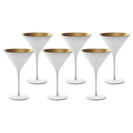 Cocktailglas ST&Ouml;LZLE "Cocktailschalen Elements 240 ml 6er Set", bunt (wei&szlig;, gold), Glas, Trinkgef&auml;&szlig;e, Cocktailglas