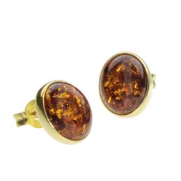 Paar Ohrstecker OSTSEE-SCHMUCK "- Classic 10 x 8 mm - Gold 333/000 - Bernstein" Gr. 11, gold (gold 333, goldfarben, gelb), Ohrringe, Damen, Gelbgold 333, Paar Ohrstecker