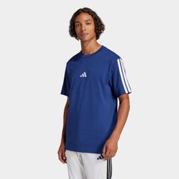 T-Shirt adidas Sportswear "M 3S SJ T B", Herren, Gr. XXL, dkblau, wei&szlig;, Obermaterial: 100% Baumwolle, Rundhals, Shirts T-Shirt, sportlicher Stil, mit 3-Streifen-Design, aufgesticktes Logo