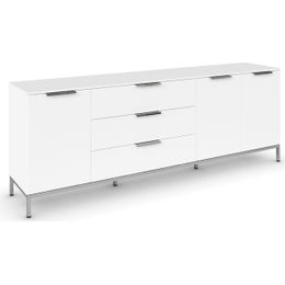 Kombikommode Rauch "Kommode T&uuml;rkommode Sideboard Kombikommode FLIPP", wei&szlig; (alpinwei&szlig;), B:200cm H:72cm T:42cm, Holzwerkstoff, Sideboards, Kombikommode, 3-t&uuml;rig mit 3 Schubladen und Soft-Close-Funktion
