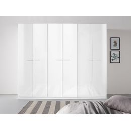 Dreht&uuml;renschrank Rauch "Kleiderschrank Schrank Garderobe TOPSELLER OTELI inkl. Inneneinteilung", wei&szlig; (alpinwei&szlig;, hochglanz wei&szlig;), B:271cm H:229cm T:54cm, Holzwerkstoff, Schr&auml;nke, Dreht&uuml;renschrank, mit zus&auml;tzlichen Einlegeb&ouml;den, optional mit Spiegel MADE IN GERMANY