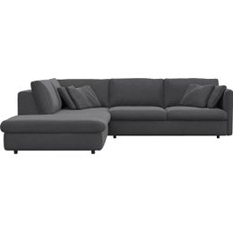 Ecksofa FLEXLUX "Lovane, elegant und zeitlos, bequem, L-Form", grau (dervit grau), B:295cm H:84cm T:272cm, 100% Polyester, Sofas, Ecksofa, Weich & anschmiegsam, gro&szlig;e Sitztiefe auf Kaltschaum, Dekokissen inkl.
