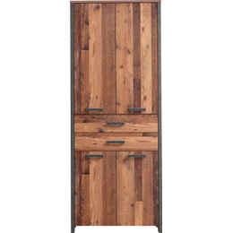 Aktenschrank FORTE "Clif", grau (old &ndash; wood vintage, betonoptik dunkelgrau), B:86cm H:220,7cm T:41,6cm, Schr&auml;nke, Aktenschrank, Mehrzweckschrank im Industriestil, Breite 86 cm x H&ouml;he 220 cm