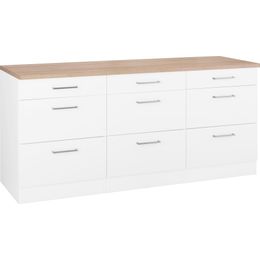 Unterschrank KOCHSTATION "KS-Visby", wei&szlig;, B:180cm H:85cm T:60cm, Schr&auml;nke, Unterschrank, Breite 180 cm