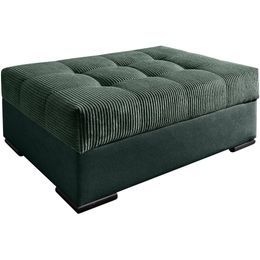 Hocker Collection AB "Josy, B: 98 cm", gr&uuml;n, flaschengr&uuml;n, B:98cm H:41cm T:68cm, 100%polyester, Hocker, Hocker, individuell zu kombinieren, Federkern