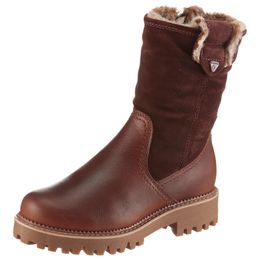 Winterstiefelette Tamaris, Damen, Gr. 40, cognac, Leder, Veloursleder, used, Schuhe Winterstiefelette, Blockabsatz, Winterboots mit Falten im slouchy Look