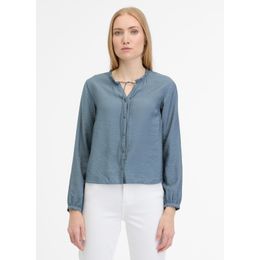 Langarmbluse Ragwear "IONE", Damen, Gr. S (36), grau, Web, Obermaterial: 82% Viskose, 18% Nylon, unifarben, regular fit h&uuml;ftlang, Rundhals, Blusen Langarmbluse