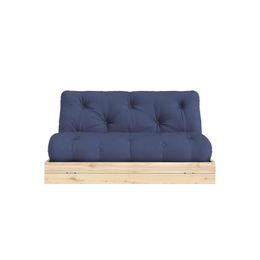 Schlafsofa Karup Design "Flip Sofabed, Made in Europe, mehrere Farben, vielseitig einsetzbar", blau (navy), B:145cm H:83cm T:98,5cm, Bezug: 80% Baumwolle, 20% Polyester, Sofas, Schlafsofa, inkl. handgefertigte Futonmatratze, FSC-zertifiziertes Massivholz