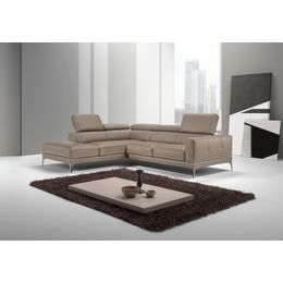 Ecksofa Egoitaliano "Claudie, Designsofa mit extrakomfortablem Sitzkomfort", grau (elephant), B:268cm H:97cm T:226cm, Luxus-Microfaser (100% Polyester) Leder &raquo;BULL&laquo; (echtes Rindsleder). Geschliffenes, pigmentiertes und behandeltes Rindsleder mit einer Dicke von 1, 3-1, 5 mm. Dieses Leder zeigt eine ziemlich weiche Hand mit einem halb undurchsichtigen Aussehen. Es handelt sich um ein gesch&uuml;tztes Le