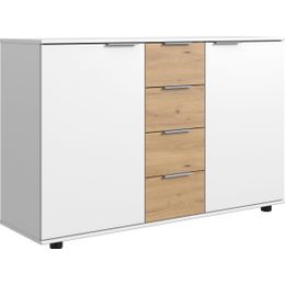Kombikommode wimex "Gibraltar", wei&szlig; (wei&szlig;, artisan, eiche, nachbildung), B:130cm H:83cm T:41cm, Holzwerkstoff, Sideboards, Kombikommode, in 2 Breiten