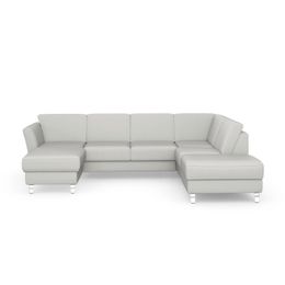 Sit & More Wohnlandschaft SIT & MORE "Visby U-Form", grau (hellgrau), B:303cm H:87cm T:213cm, Sofas, Wohnlandschaft, Wahlweise mit Bettfunktion und Stauraum, frei im Raum stellbar